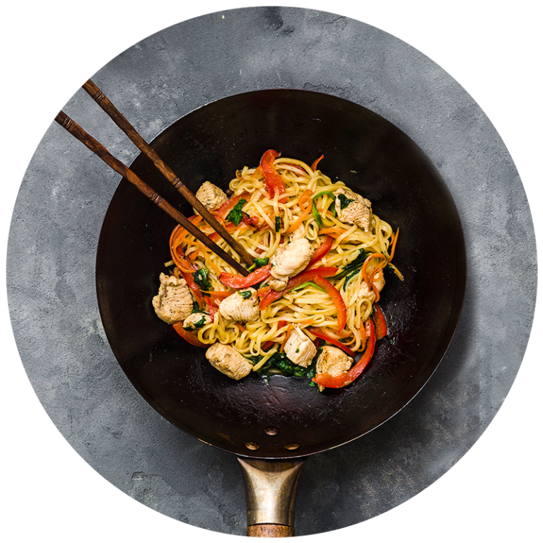 Wok de pollo – ASIÁTICAS – Fideos y Tallarines Primavera